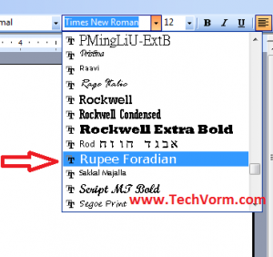 Use New Rupee Symbol Font With Microsoft Word • TechVorm