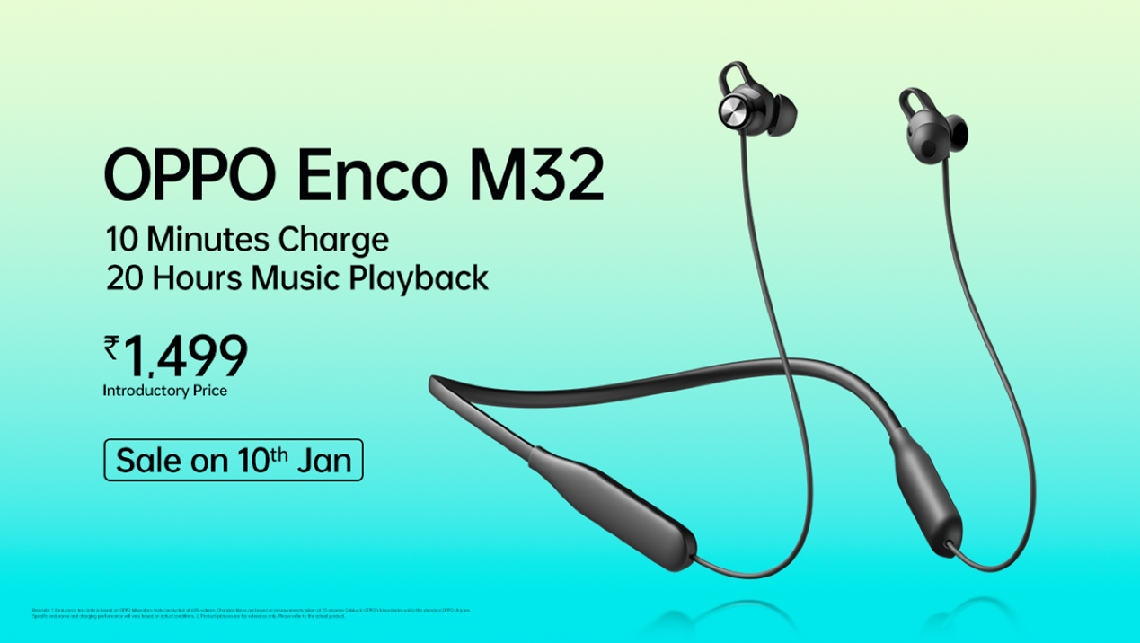 OPPO Enco M32 Neckband Launched at Introductory Price of Rs. 1499 ...
