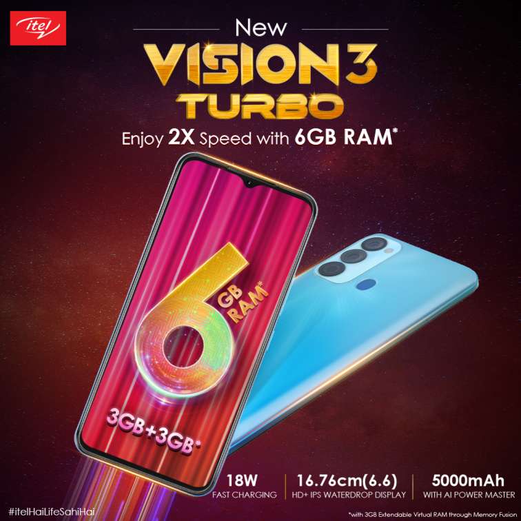 itel Vision 3 Turbo with 6.6 inch HD+ Display, 5000mAh Battery Launched ...