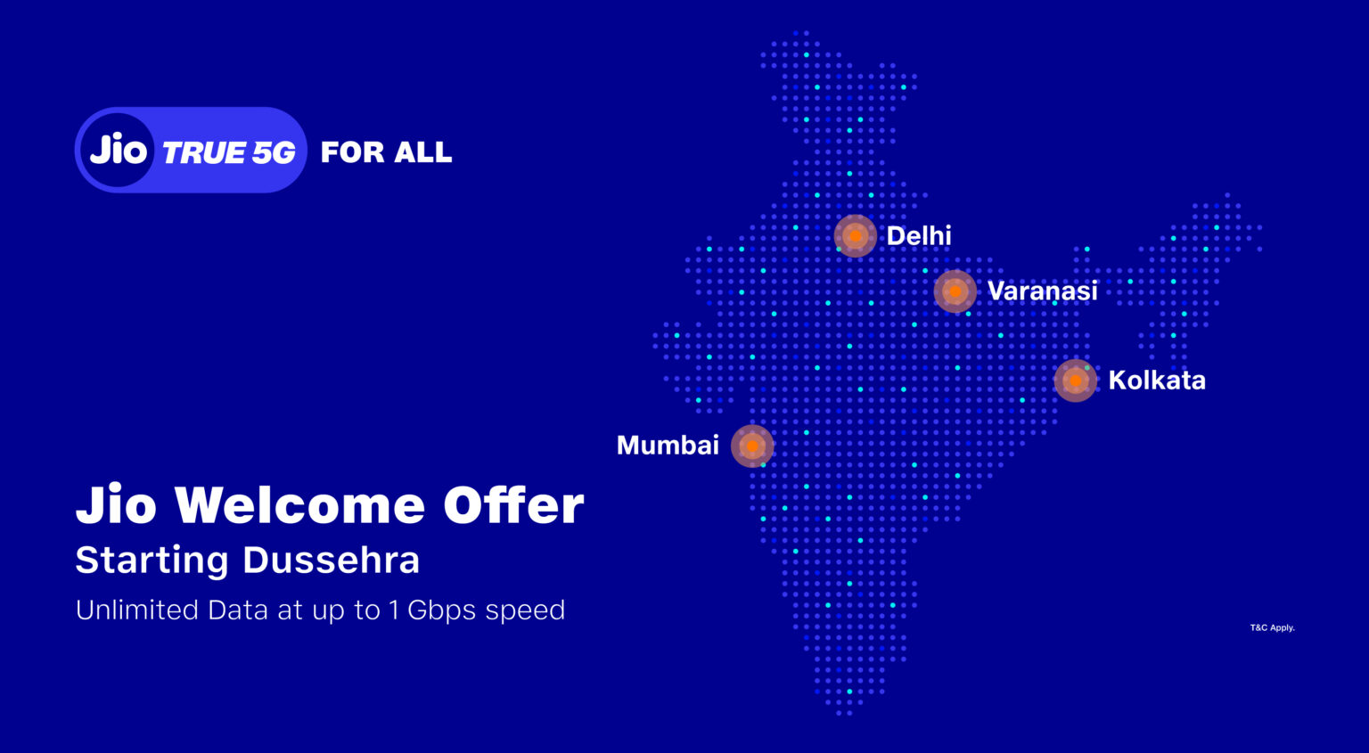 JIO TRUE 5G Beta Trial Begins From 5th October in Mumbai, Delhi ...