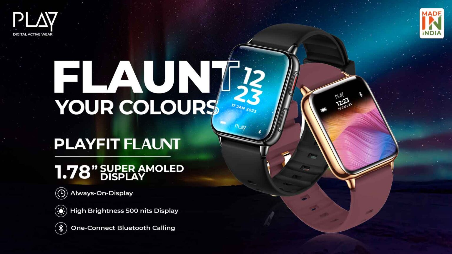 PLAYFIT FLAUNT Smartwatch with 1.78-inch Super-AMOLED Display Launched ...