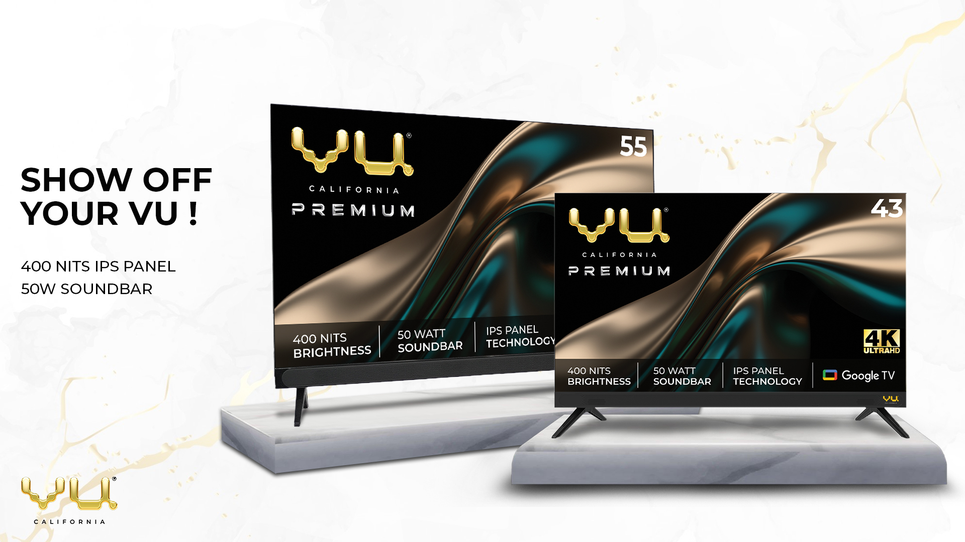 VU 43 inch and 55 inch Premium TV 2023 Edition Launched at Starting ...