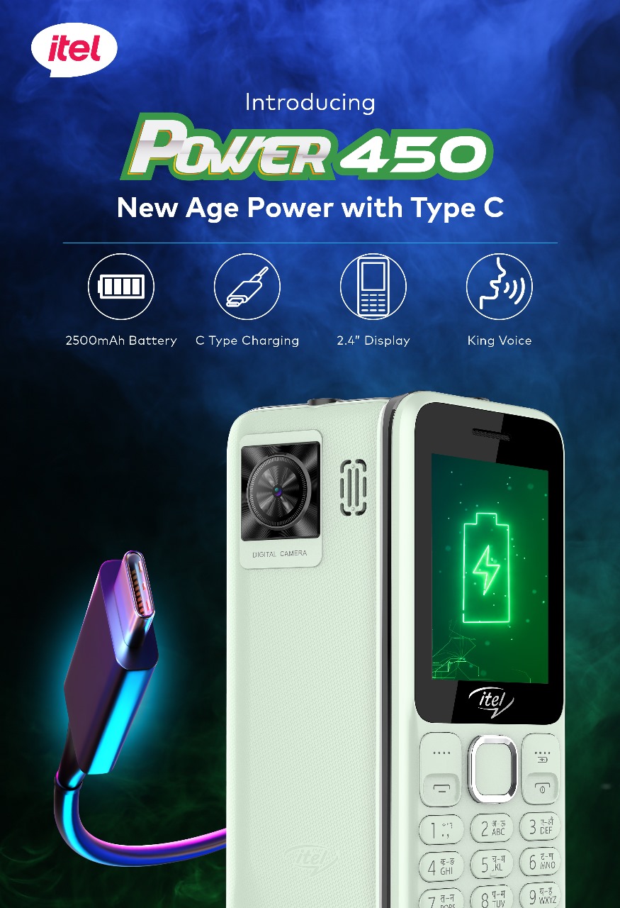 itel Power 450 Feature Phone with Keypad, Type-C Charging, Launched at ...