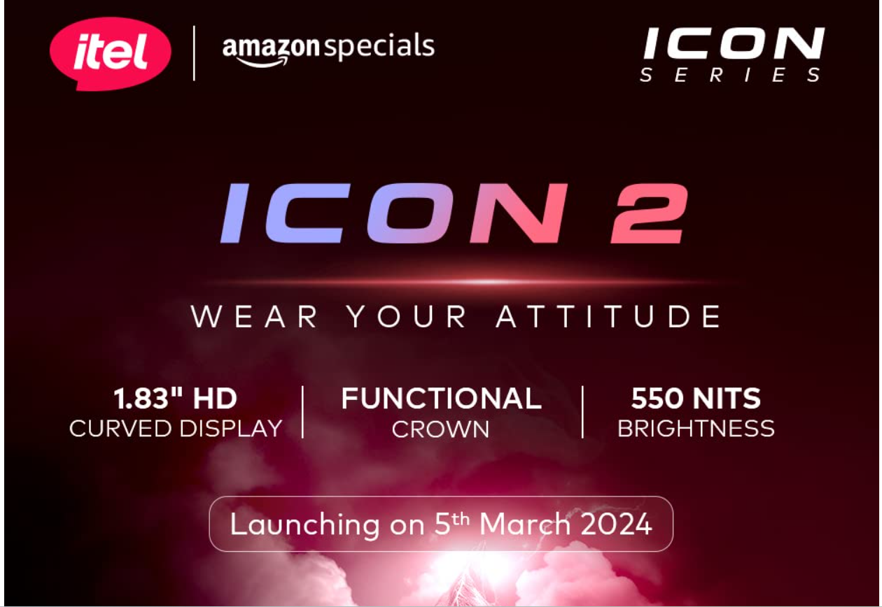 Upcoming itel Icon 2 Smartwatch will come with 1.83" HD Display, 550 ...