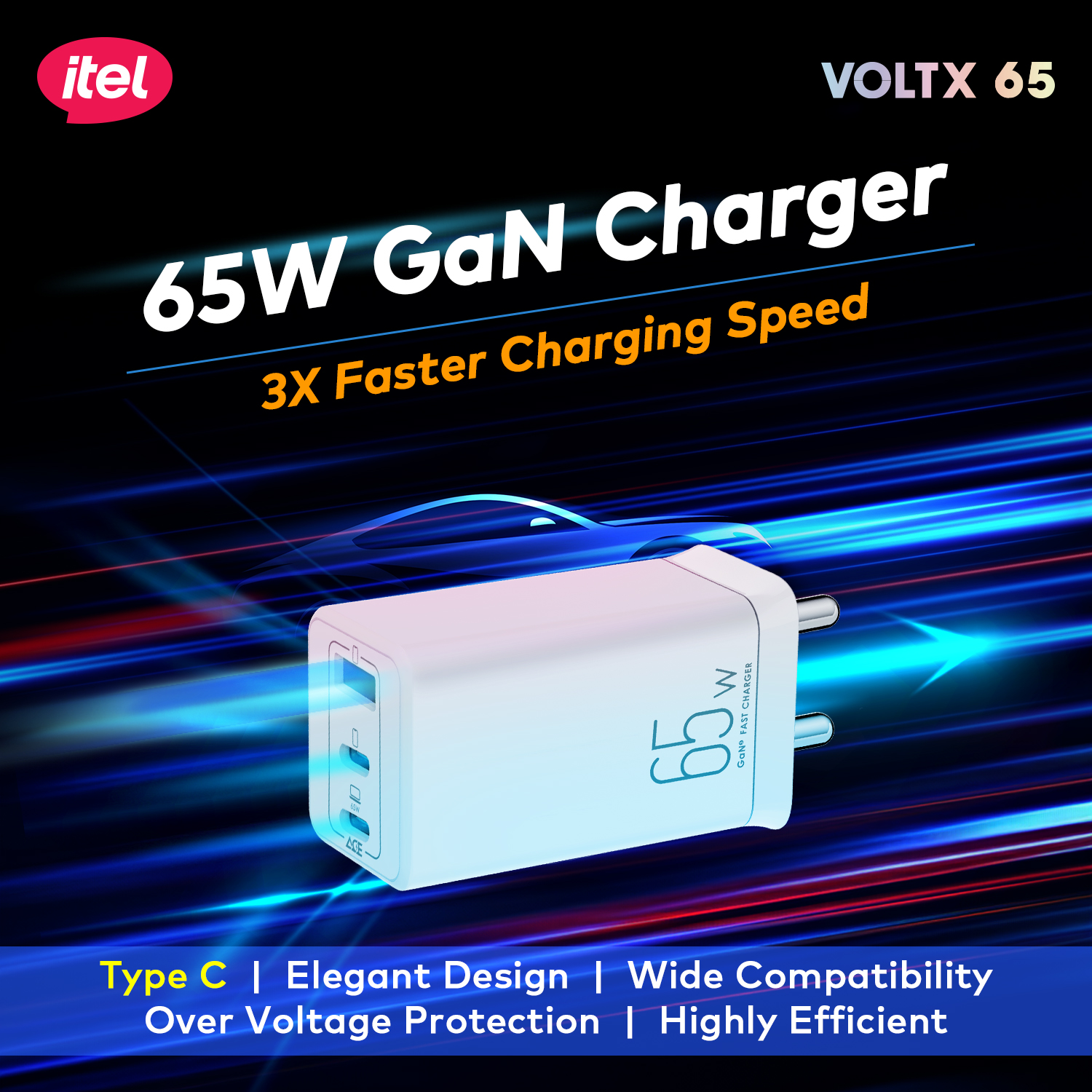 itel VOLTX 65W Fast Charger Launched at INR 1699 • TechVorm