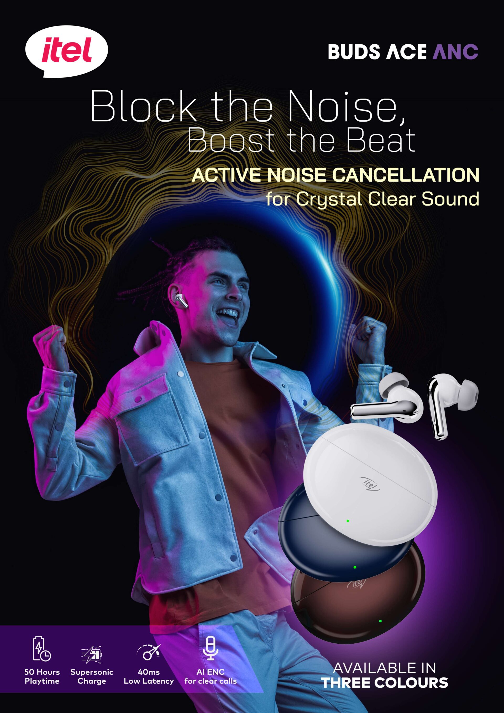 itel Buds Ace ANC Earbuds, Launched at INR 1399 • TechVorm
