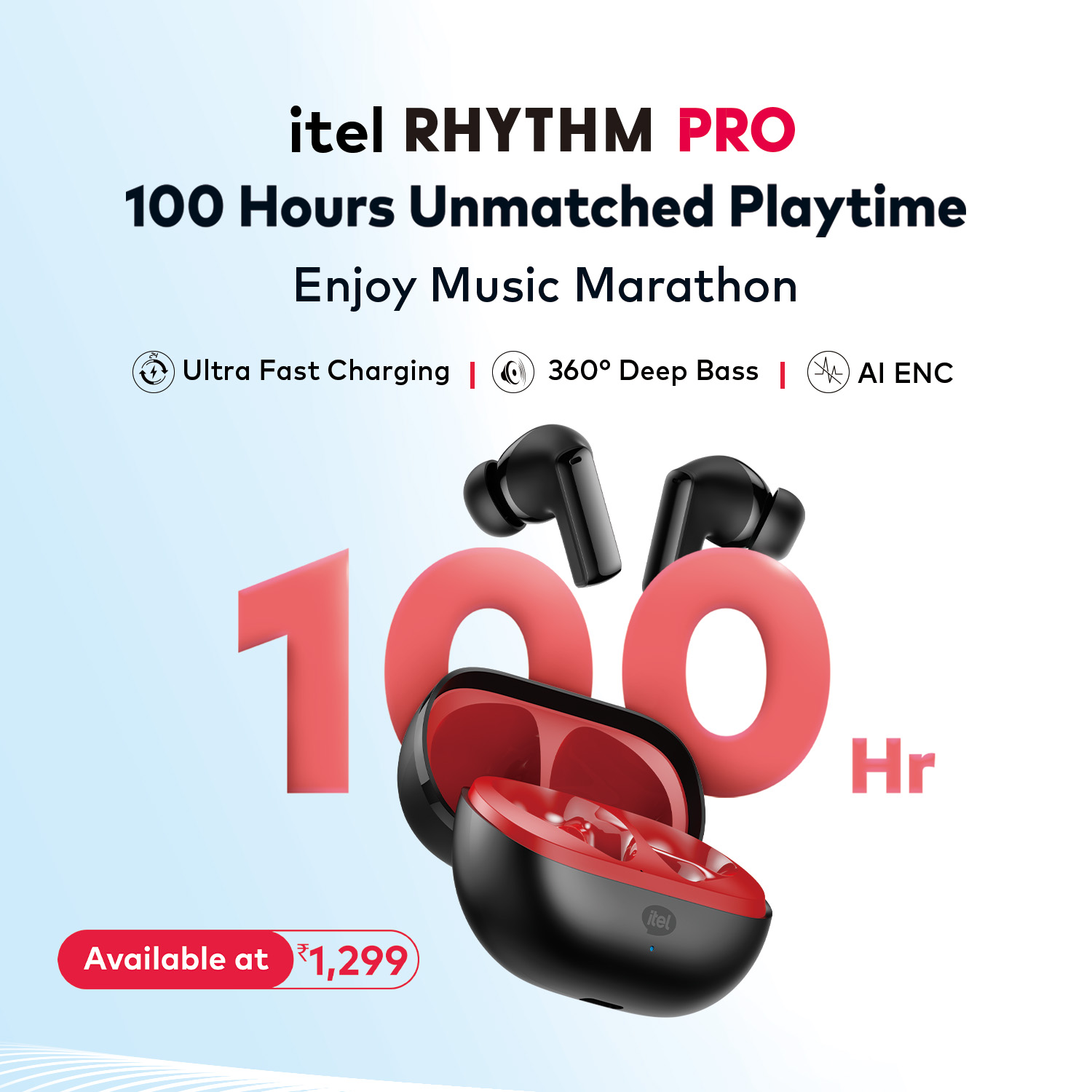 itel Rhythm Pro Earbuds with 100 Hours of Playtime, Launched at INR ...