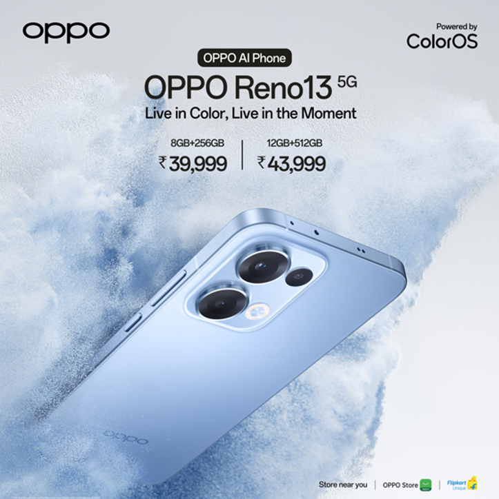 OPPO Reno13 Skyline Blue Variant Goes on Sale Today with Offers • TechVorm