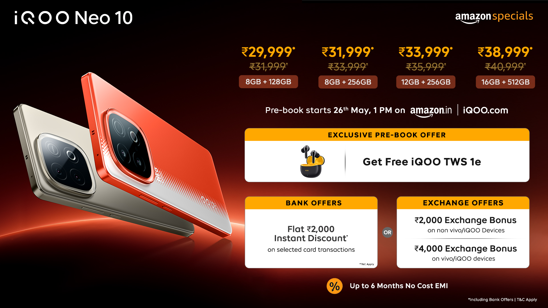 iQOO Neo 10 with Snapdragon 8s Gen 4 Processor, Launched in India; Price Starts at INR 31999 ...