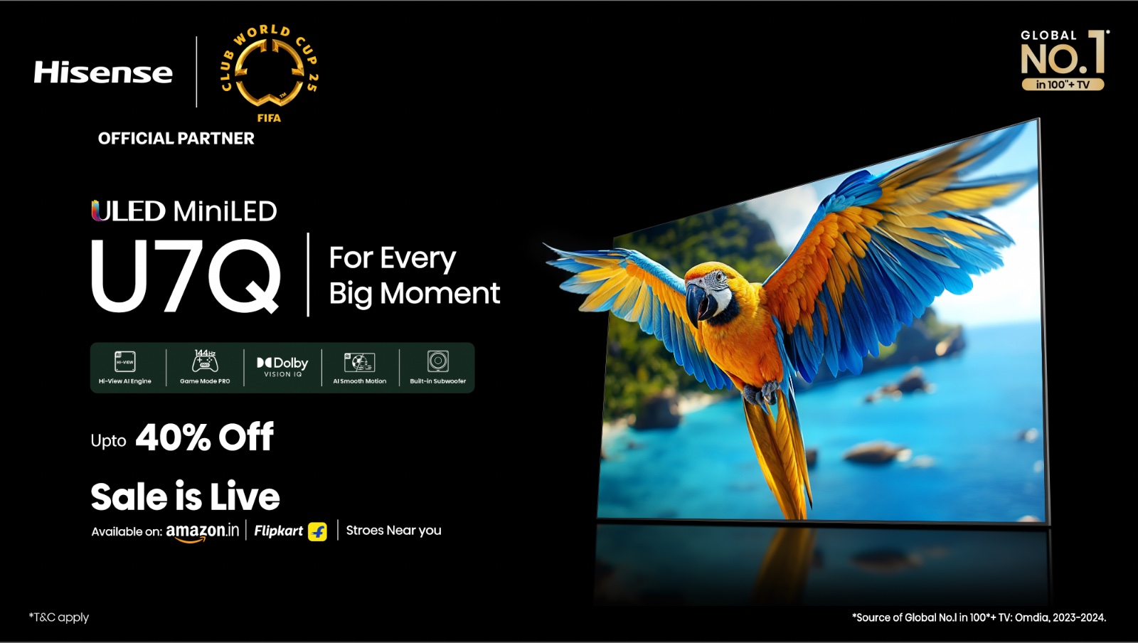 Hisense AI-Powered U7Q Mini-LED TV with Native 144Hz Gaming, Launched ...