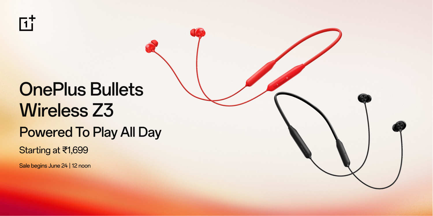 OnePlus Bullets Wireless Neckband Z3 Launched at INR 1699 • TechVorm
